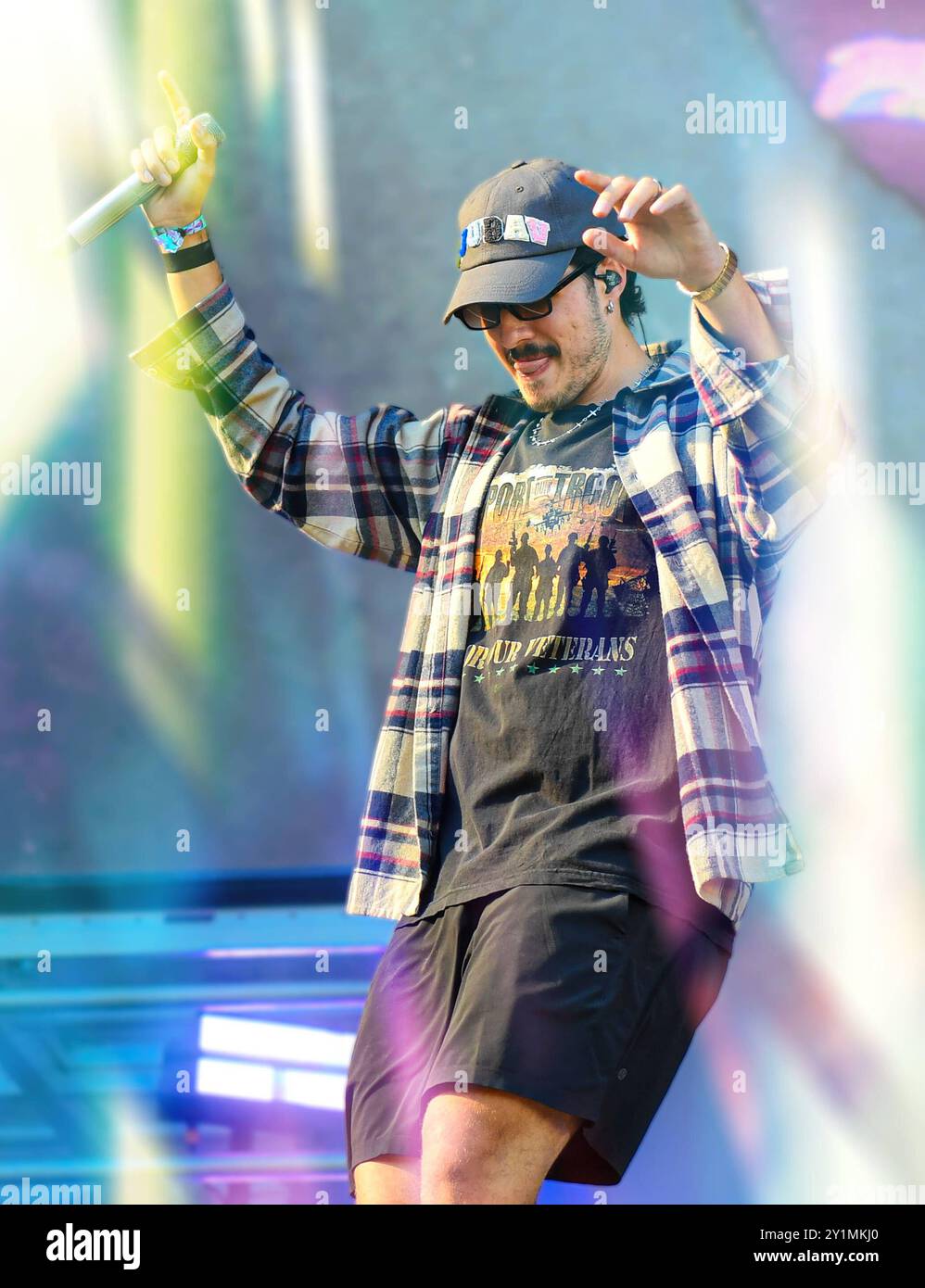 Der deutsche Rapper Rin bei seinem Auftritt beim Musikfestival ...