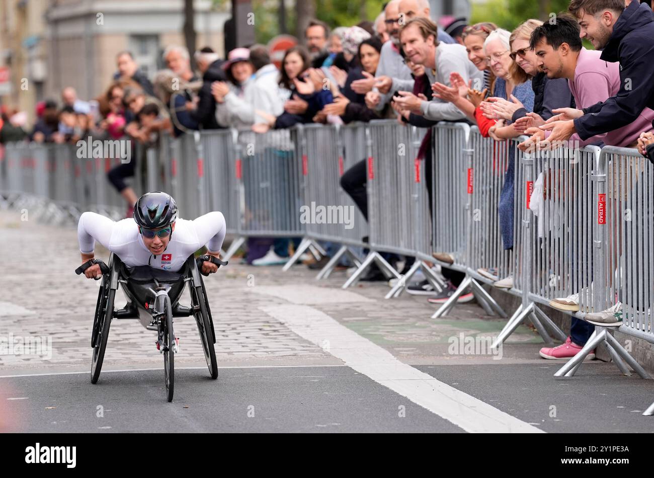Die Schweizer Patricia Eachus in Aktion beim Frauen-Marathon - T54 auf ...