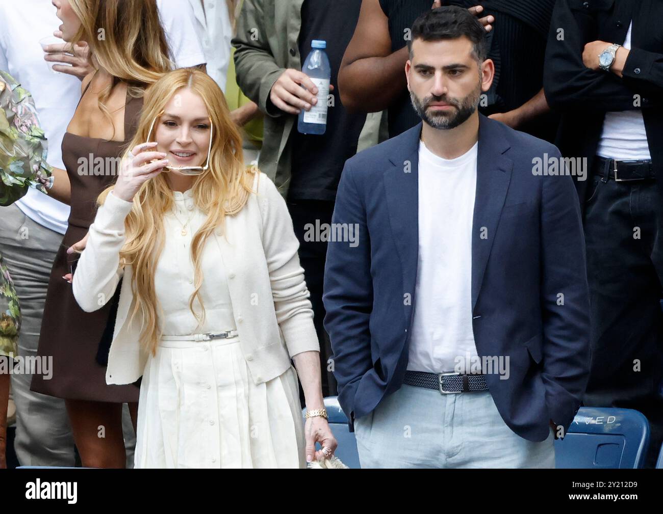 New York, Usa. September 2024. Lindsey Lohan und ihr Ehemann Bader ...