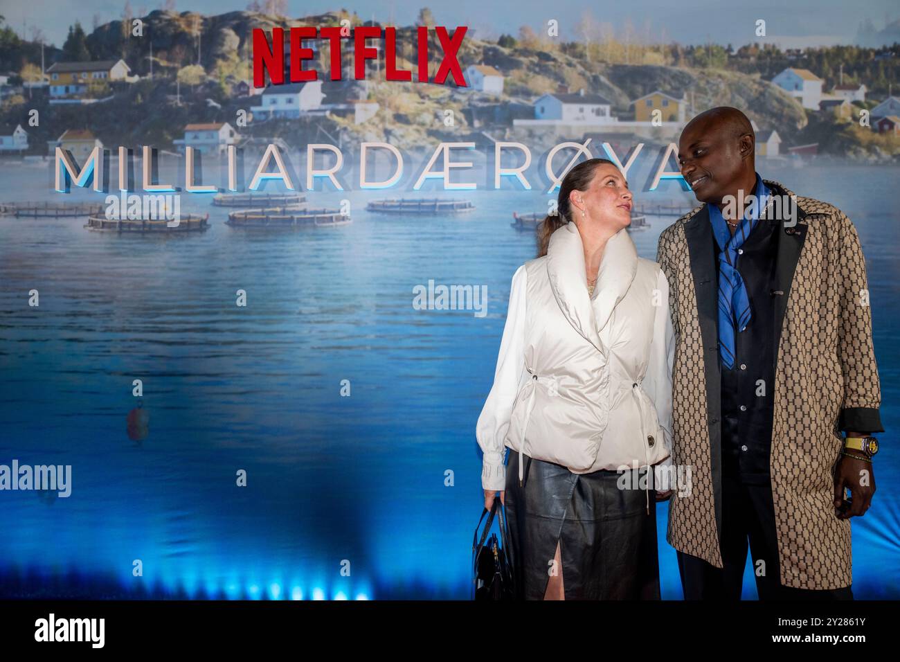 Oslo 20240909. Märtha Louise und Durek Verrett unter dem roten Teppich ...
