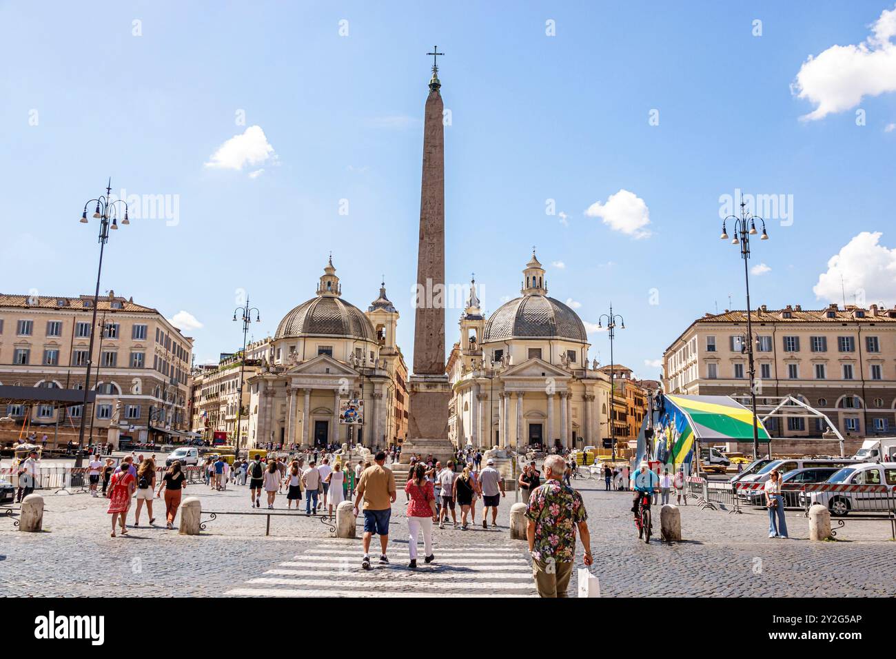 Rom Italien, Piazza del Popolo, Square plaza, Flaminio Obelisk Obelisco ...
