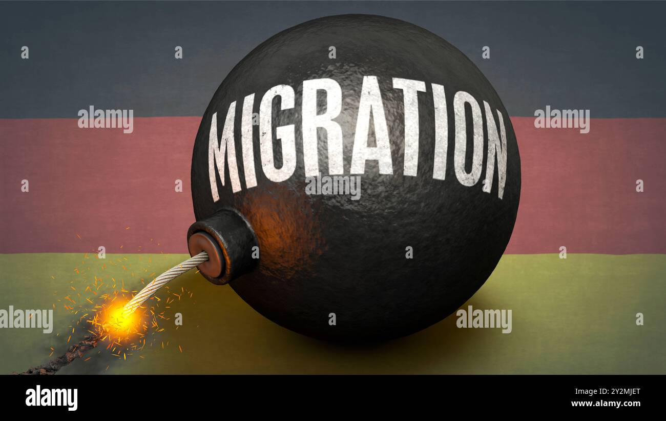 Migration nach Deutschland als tickende Zeitbombe Symbolbild zum Thema ...