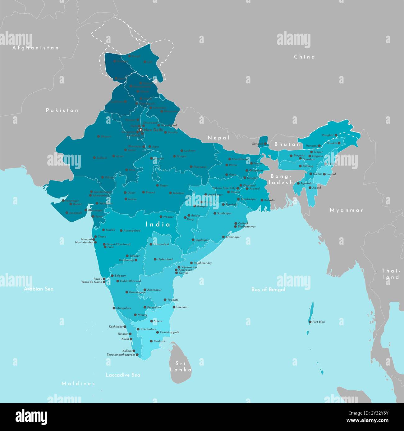 Map of china and india Stock-Vektorgrafiken kaufen - Alamy