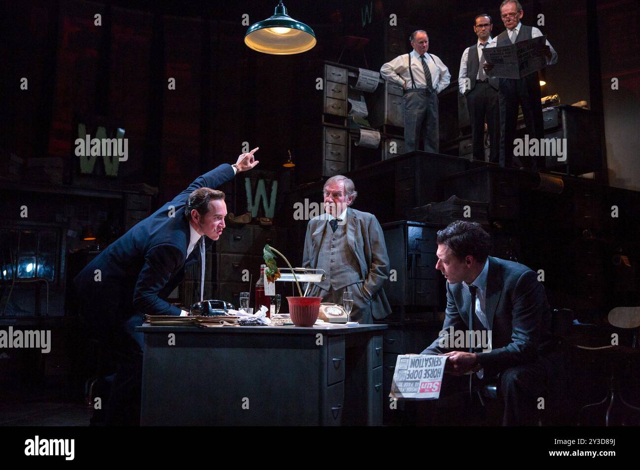 l-r: Bertie Carvel (Rupert Murdoch), Geoffrey Freshwater (Sir Alick ...