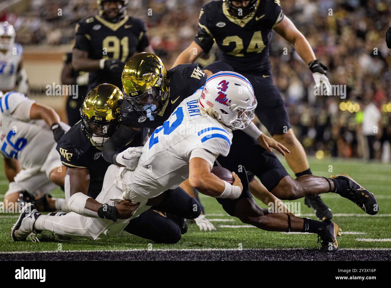 Winston-Salem, NC, USA. September 2024. Mississippi Quarterback Jaxson ...