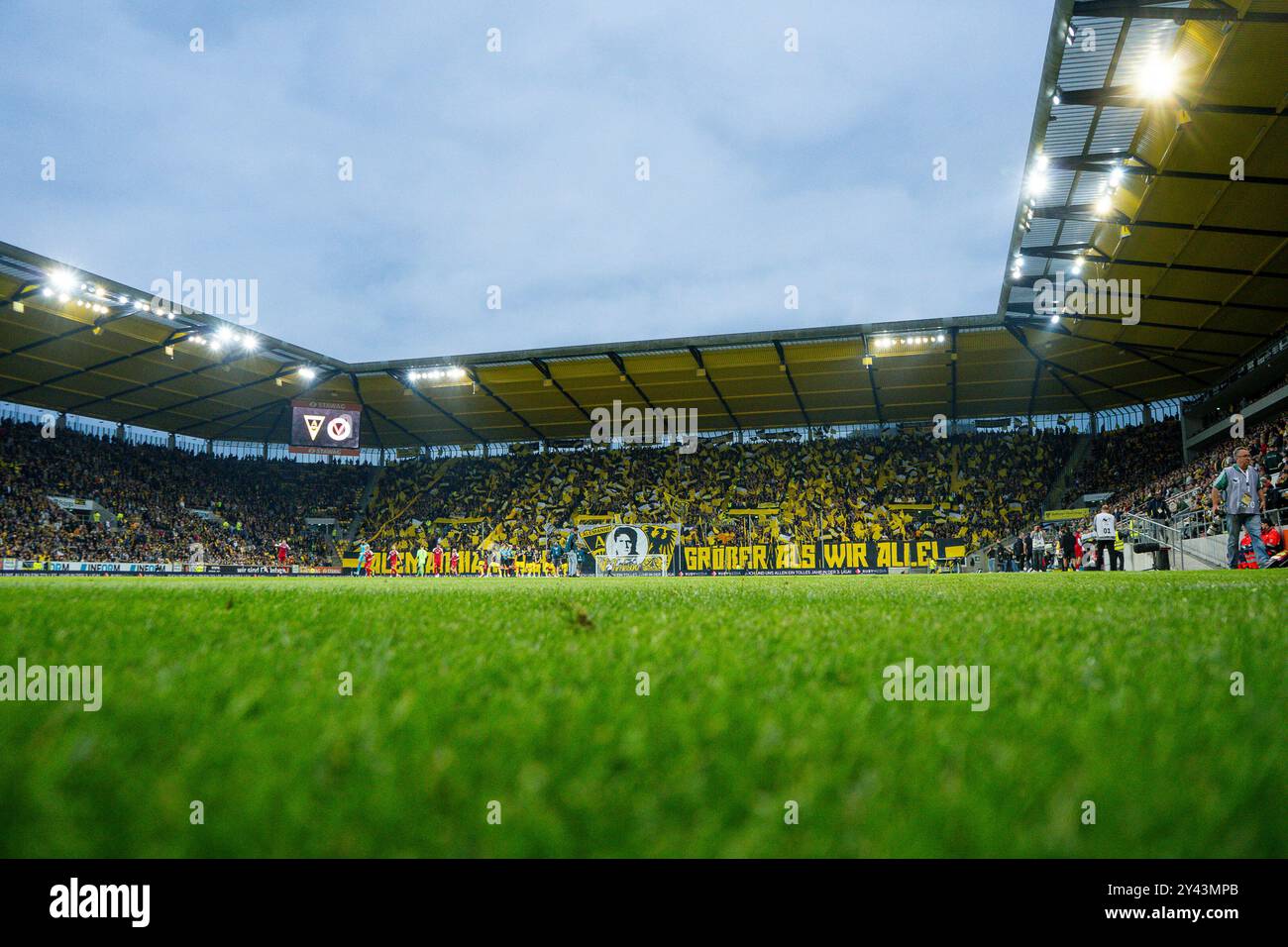 Aachen, Deutschland. September 2024. Choreo der Alemannia Fans TSV Alemannia Aachen vs. FC ...