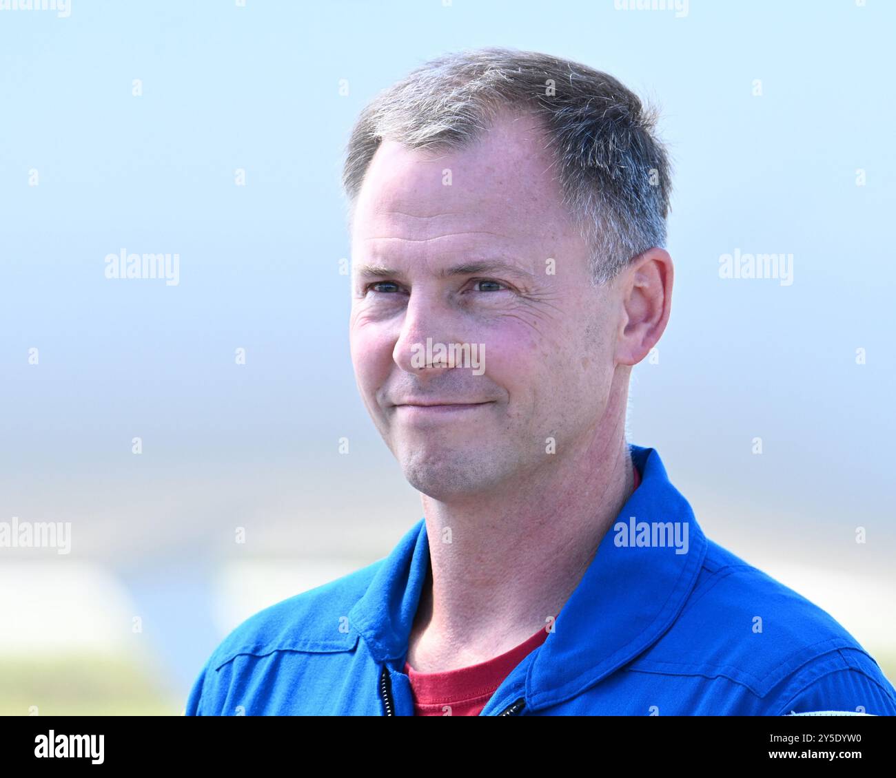 NASA-Astronaut Nick Hague trifft am Samstag, den 21. September 2024, im ...