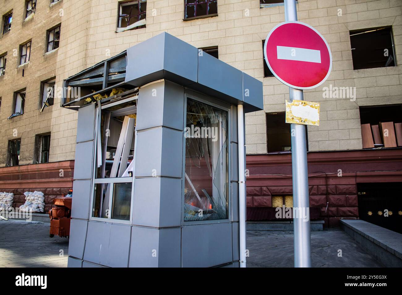 Charkiw, Ukraine, 21. September 2024 nach dem russischen Angriff auf ...