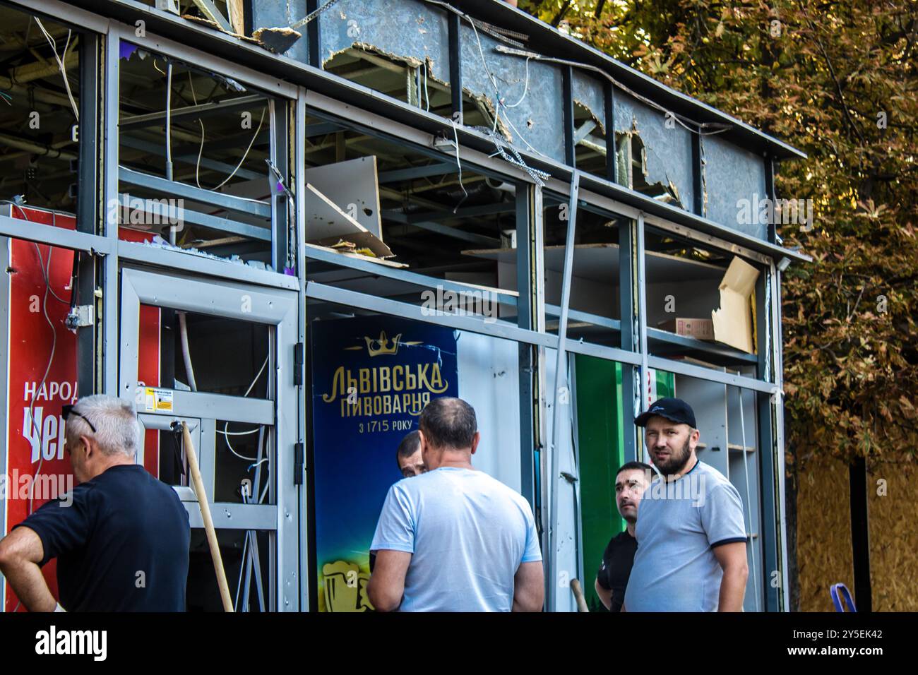 Charkiw, Ukraine, 21. September 2024 nach dem russischen Angriff auf ...