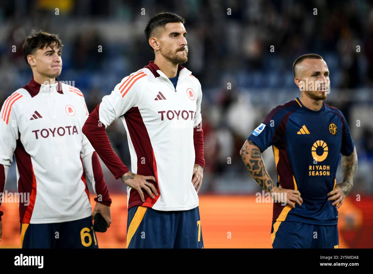 Rom, Italien. September 2024. Niccolo Pisilli, Lorenzo Pellegrini und ...