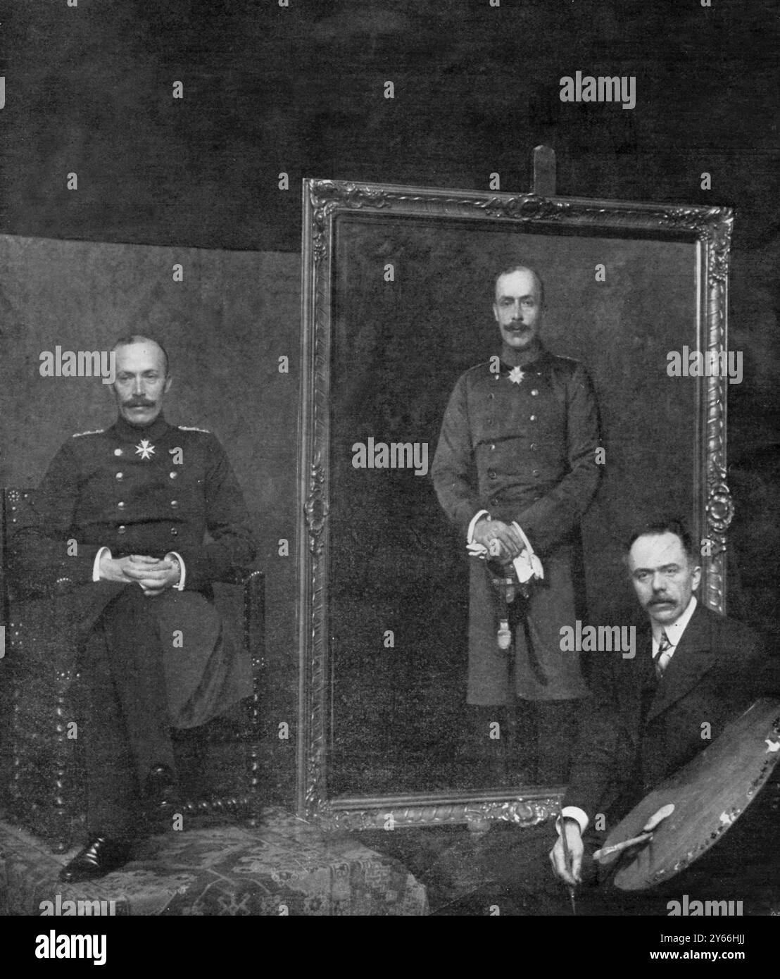 Sitzt für Portrait als gewählter Herrscher des neuen Königreichs ...
