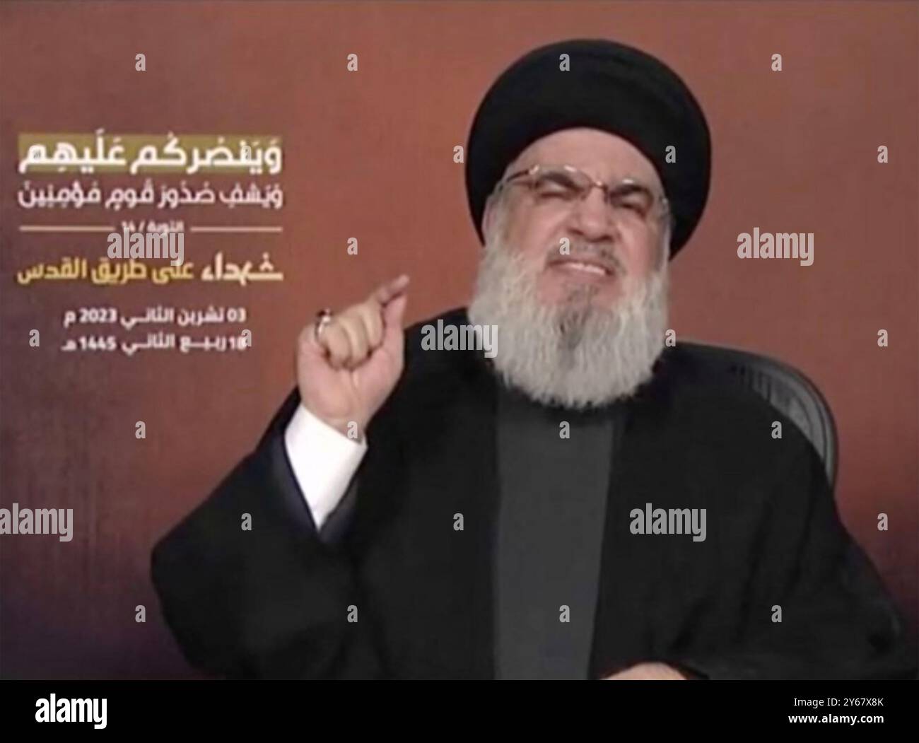 Hezbollah leader hassan nasrallah -Fotos und -Bildmaterial in hoher ...
