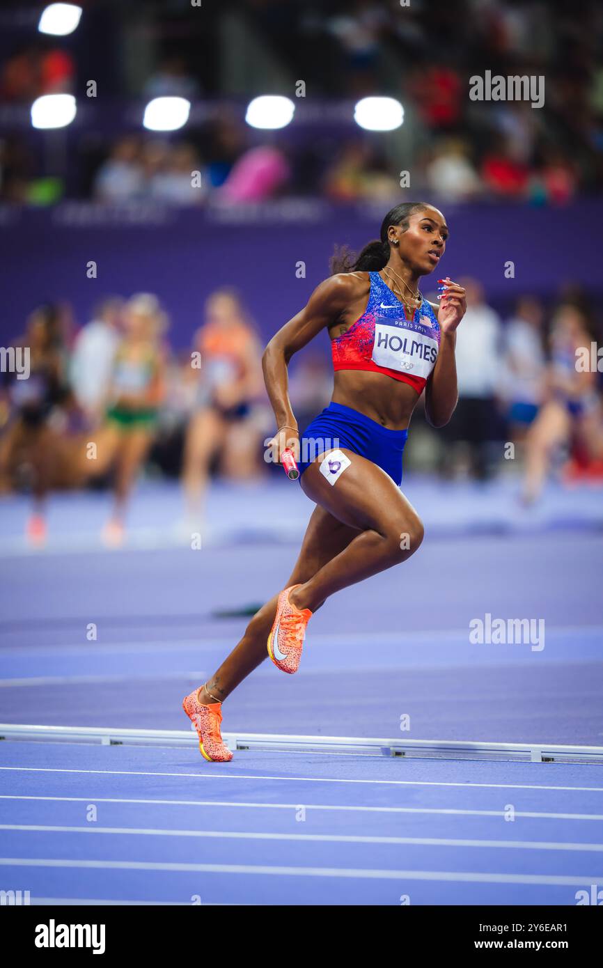 Alexis Holmes nahm an der 4X400 Meter Staffel der Olympischen Spiele ...