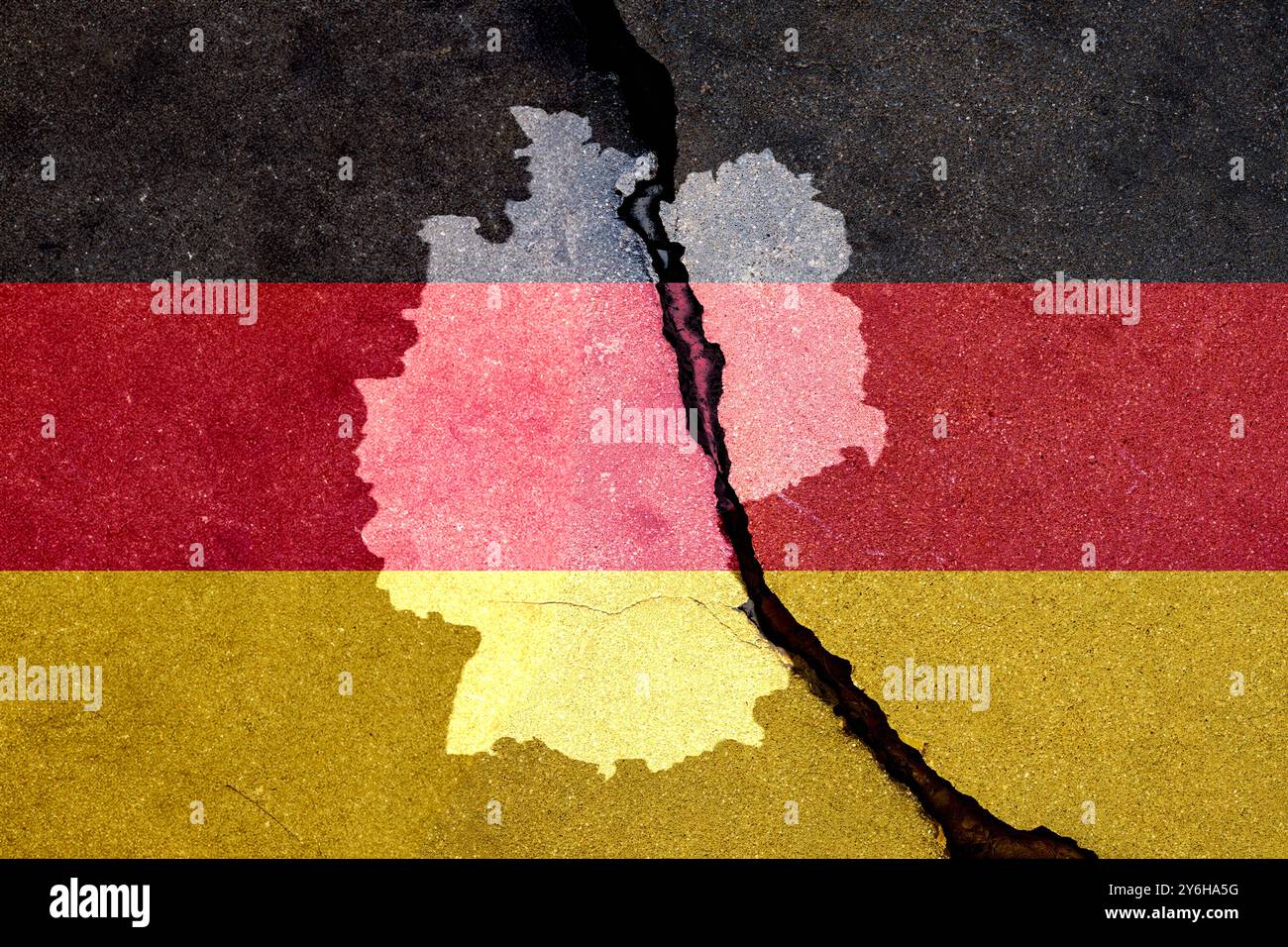 26. September 2024: Symbolisches Bild der Teilung Deutschlands mit ...