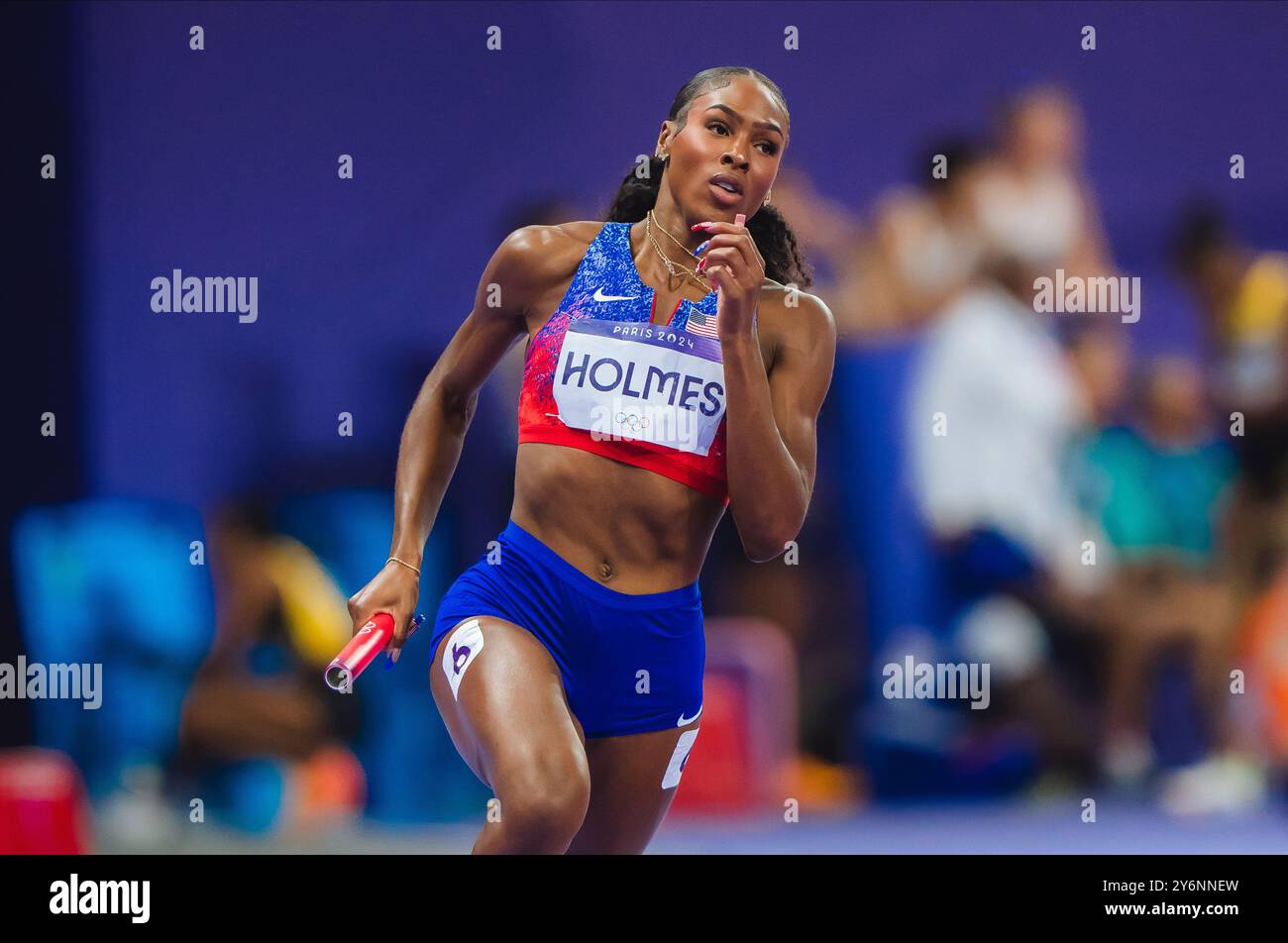 Alexis Holmes nahm an der 4X400 Meter Staffel der Olympischen Spiele ...
