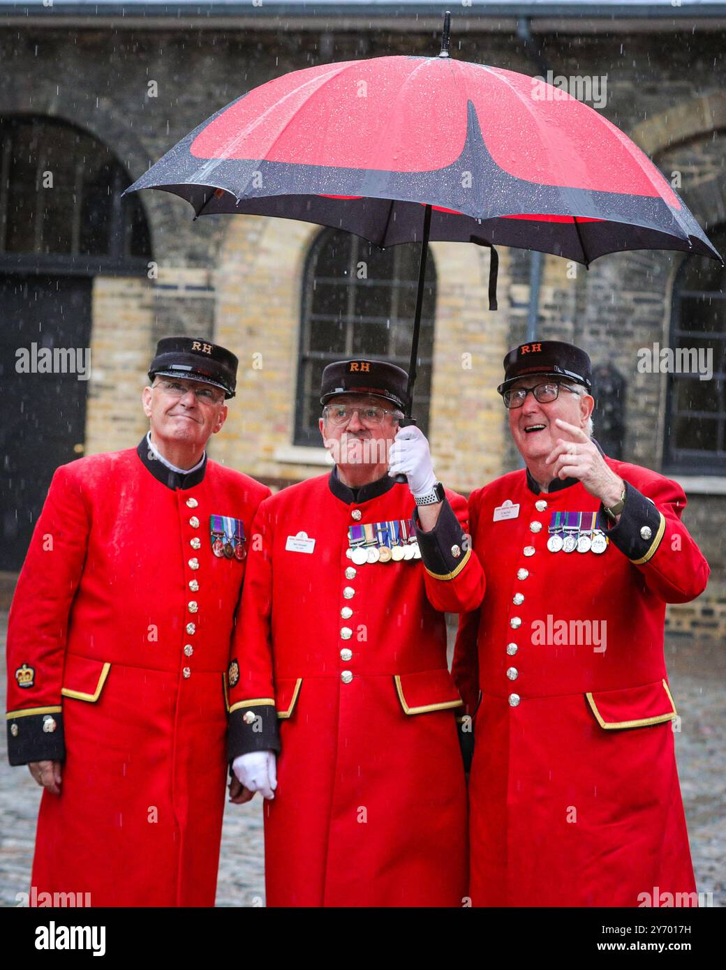 London, Großbritannien. September 2024. Die Chelsea Pensioners David ...
