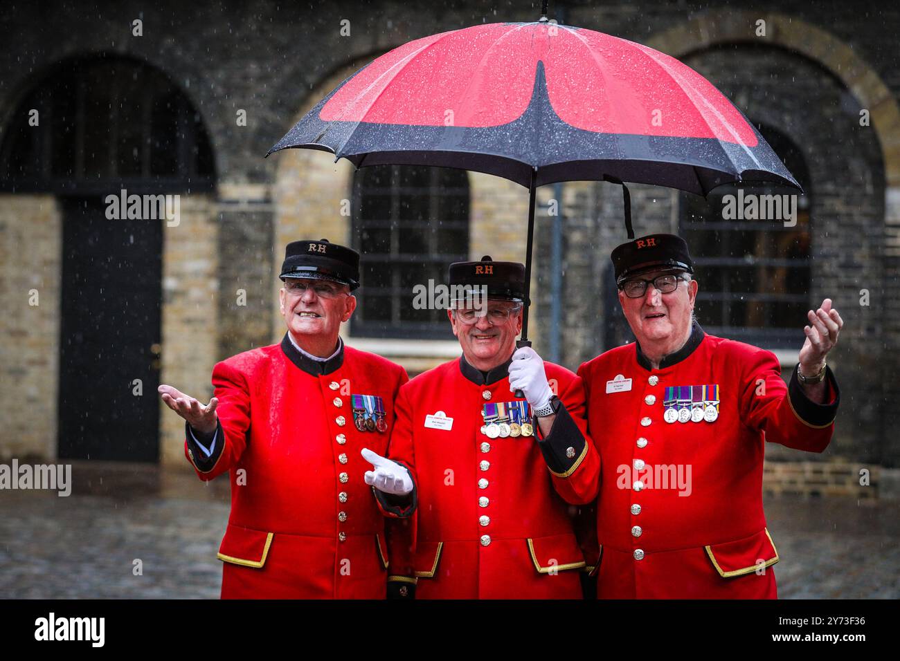 London, Großbritannien. September 2024. Die Chelsea Pensioners David ...