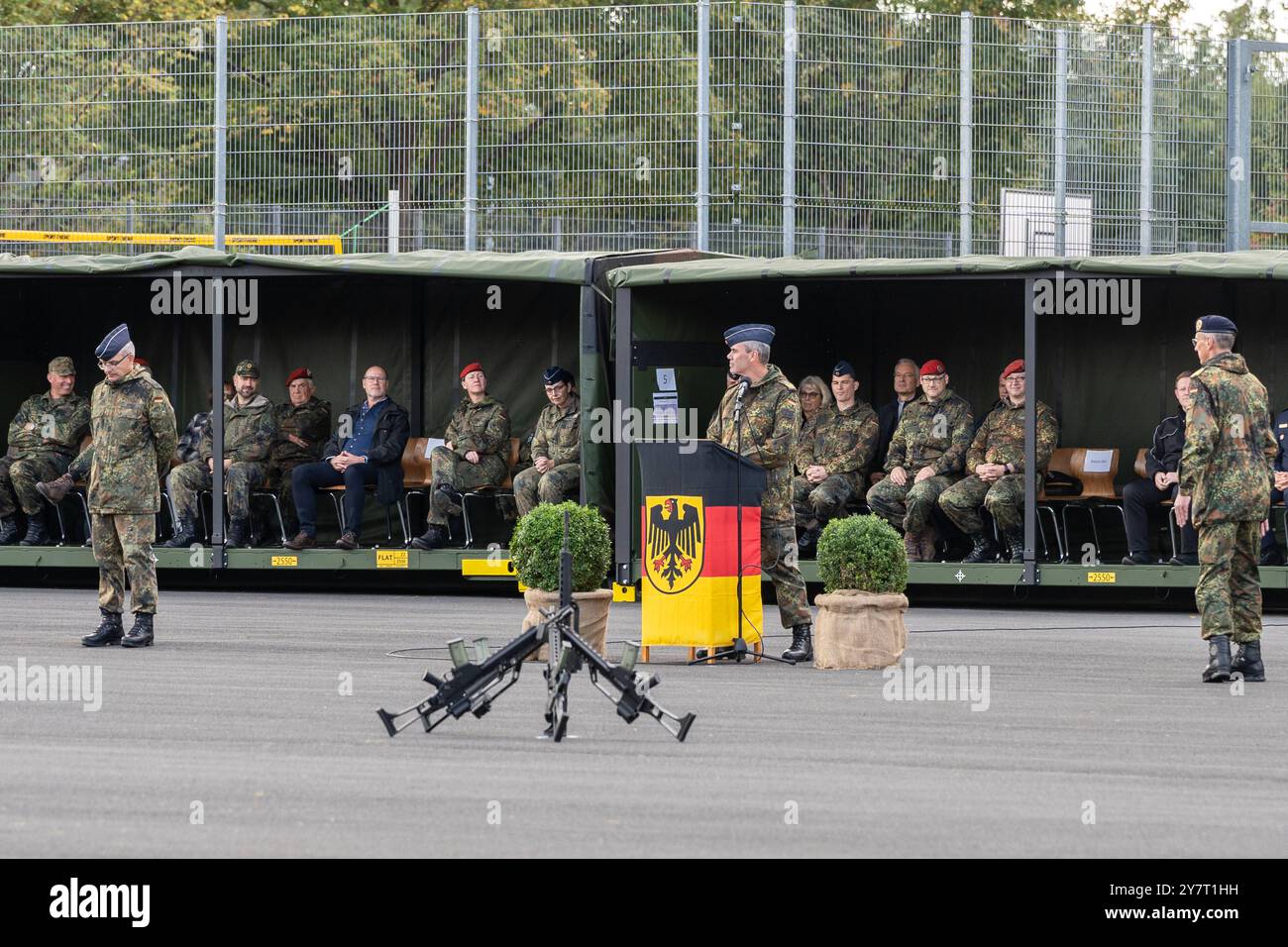 Volkach, Bayern, Deutschland - 1. Oktober 2024: Appell der Bundeswehr ...