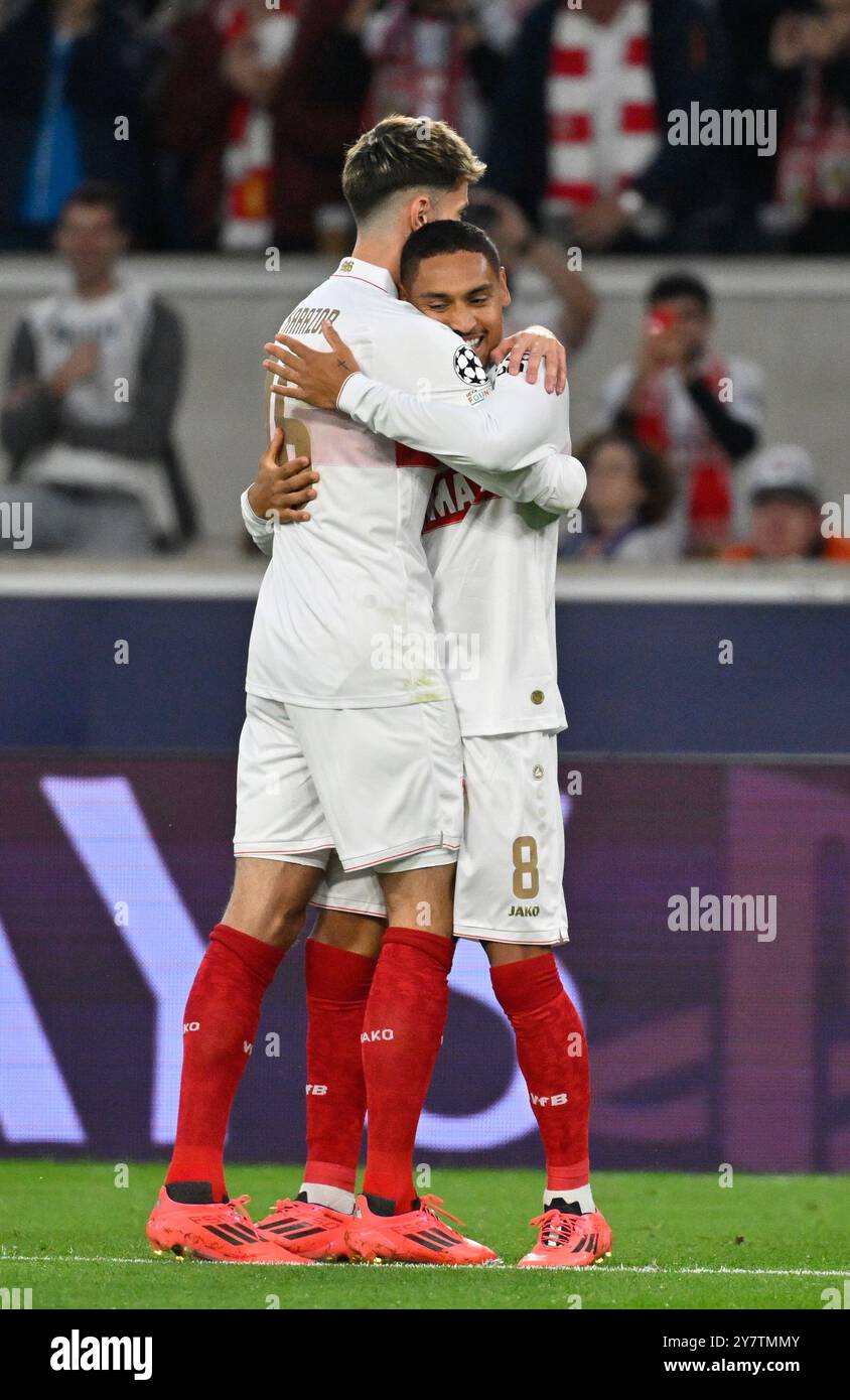 TOR zum 1:0 Enzo Millot VfB Stuttgart (08) Torjubel bei Atakan Karazor ...