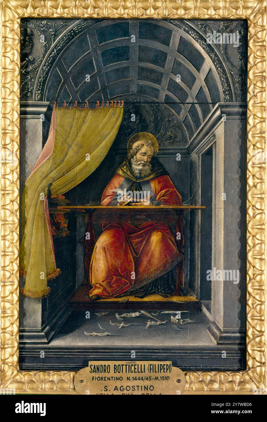 Der hl. Augustinus in seiner Zelle (1490–94) von Sandro Botticelli Alessandro di Mariano ...