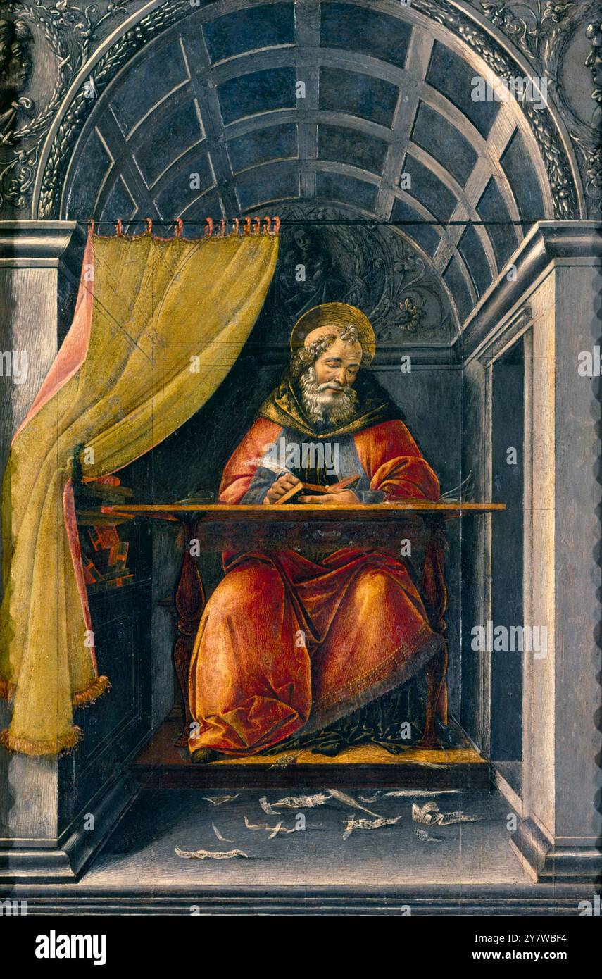 Der hl. Augustinus in seiner Zelle (1490–94) von Sandro Botticelli Alessandro di Mariano ...