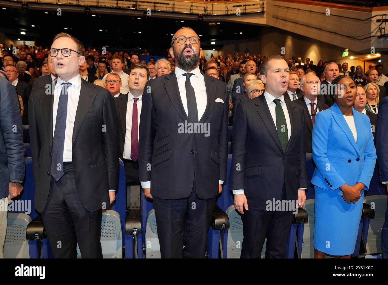 Conservative leadership candidates Kemi Badenoch, from right, Robert ...