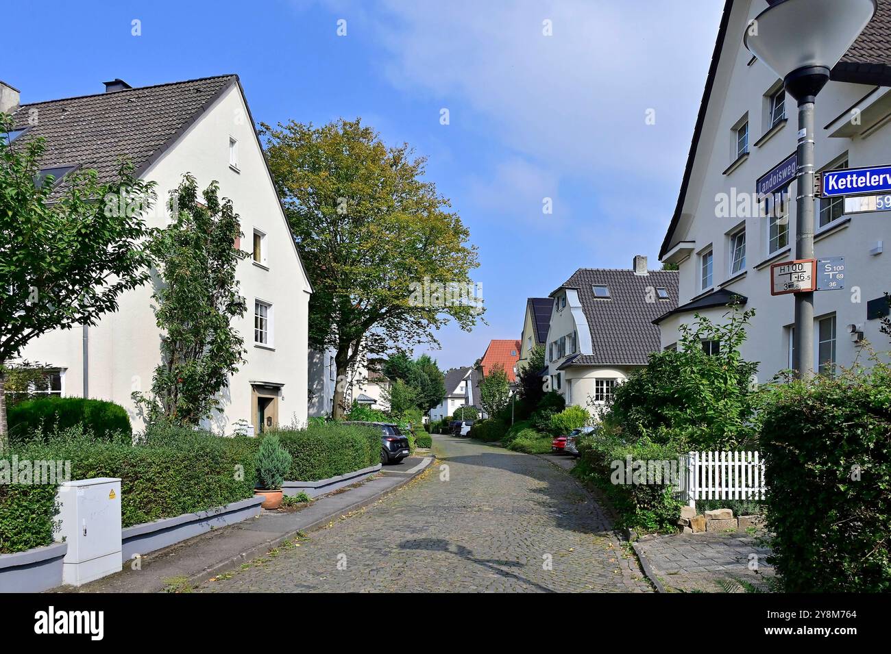 15.09.2024, Deutschland, Nordrhein-Westfalen, Ruhrgebiet, Dortmund. Siedlung Gartenstadt. Die ...
