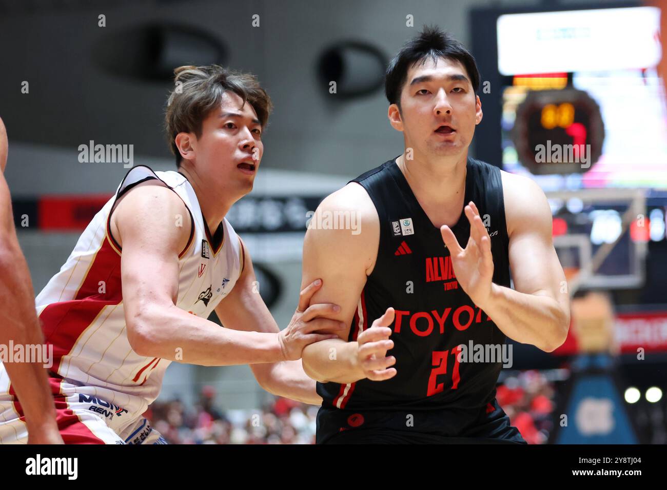 Yoyogi 1. Gymnasium, Tokio, Japan. Oktober 2024. (L bis R) Soichiro Inoue (Alphas), Gen Hiraiwa ...