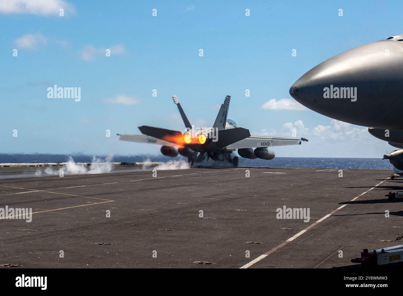 PACIFIC OCEAN (3. Okt. 2024) ein F/A-18F Super Hornet Jet Jäger, der ...