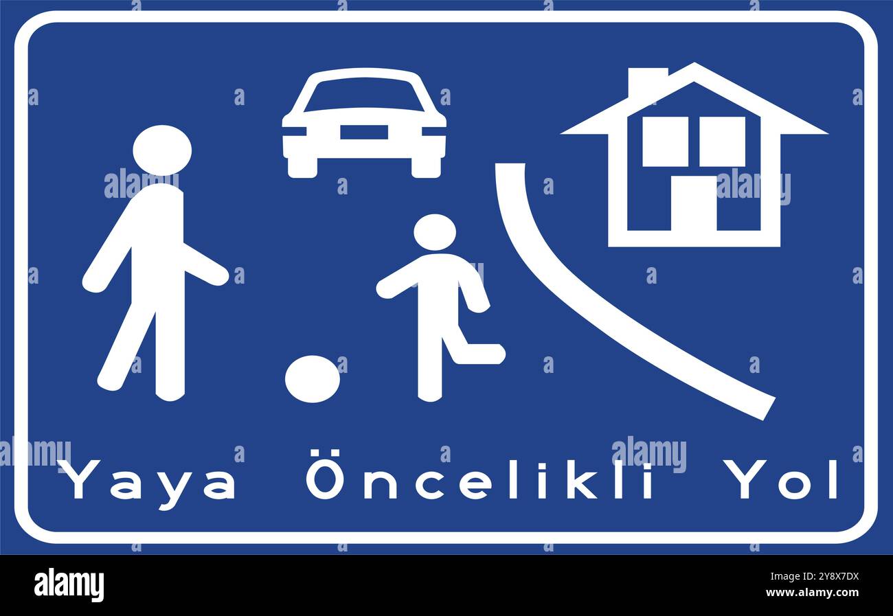 Fußgängerzone, Informationsschilder, Verkehrsschilder in der Türkei ...