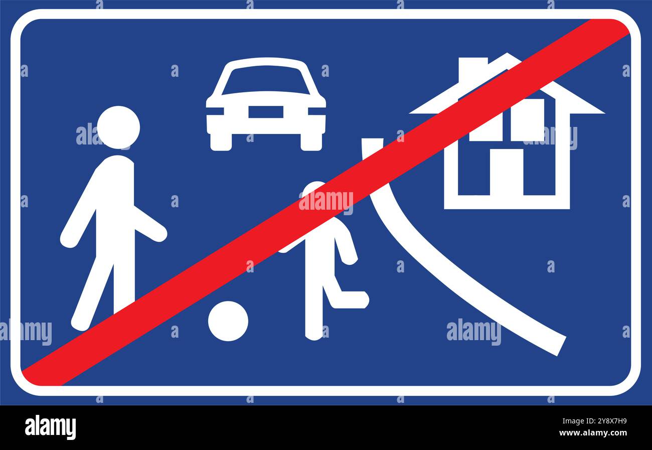 Ende der Fußgängerstraße, Informationsschilder, Straßenschilder in der ...