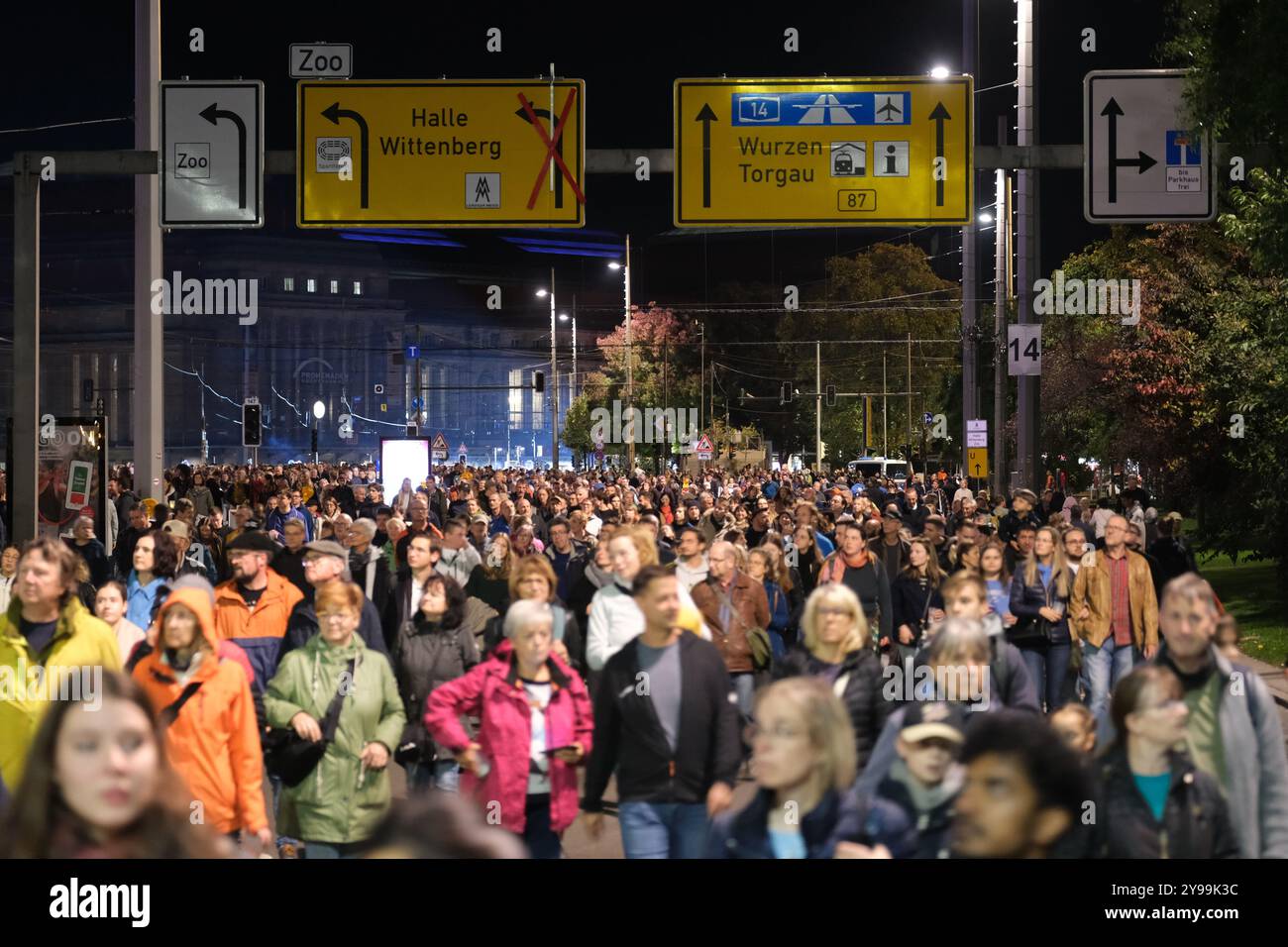 Leipzig, Deutschland. Oktober 2024. Auf der historischen Route der ...