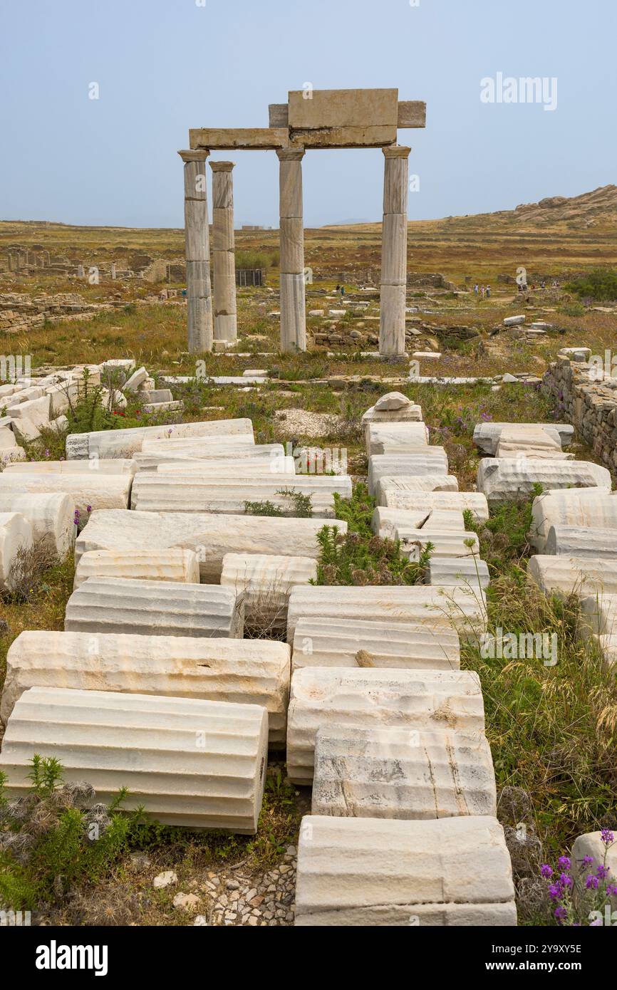 Griechenland, Kykladen, Delos, von der UNESCO zum Weltkulturerbe ...