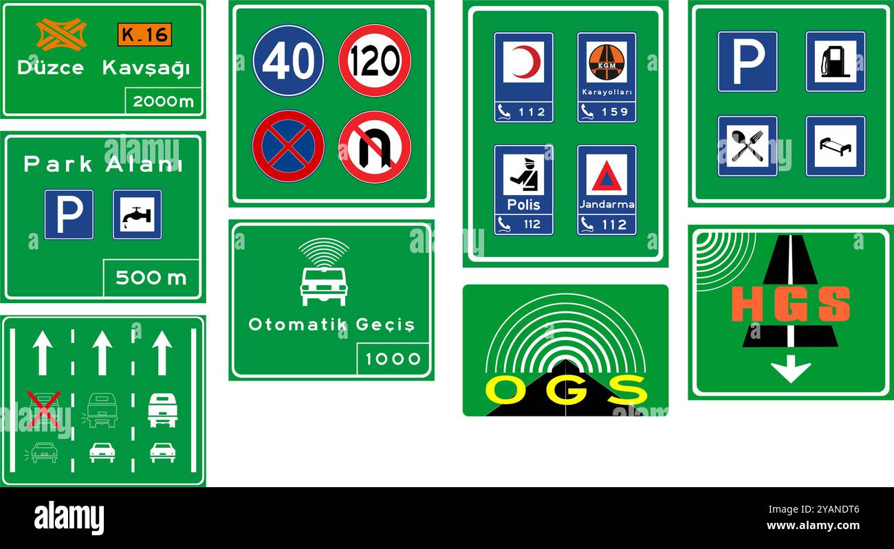 Türkei Autobahnschilder, Verkehrsschilder - Verkehrsschilder und ...