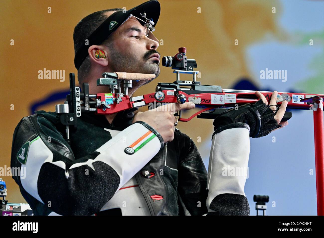 Delhi, INDIEN. Oktober 2024. Akhil Sheoran aus Indien gewann die ...