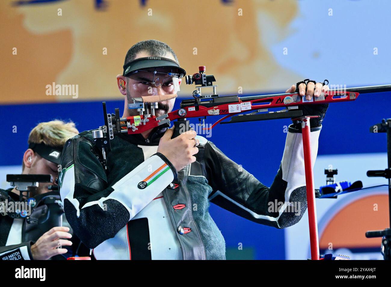 Delhi, INDIEN. Oktober 2024. Akhil Sheoran aus Indien gewann die ...