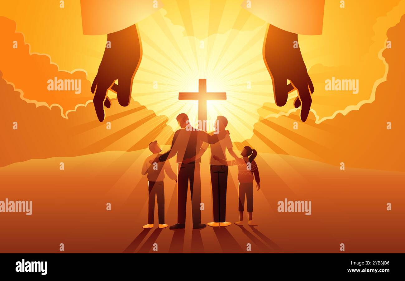 Segne diese familie Stock-Vektorgrafiken kaufen - Alamy