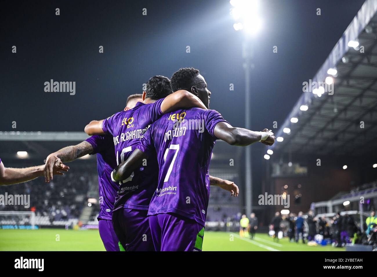 Antwerpen, Belgien. Oktober 2024. Beerschot's Marwan Al-Sahafi feiert ...