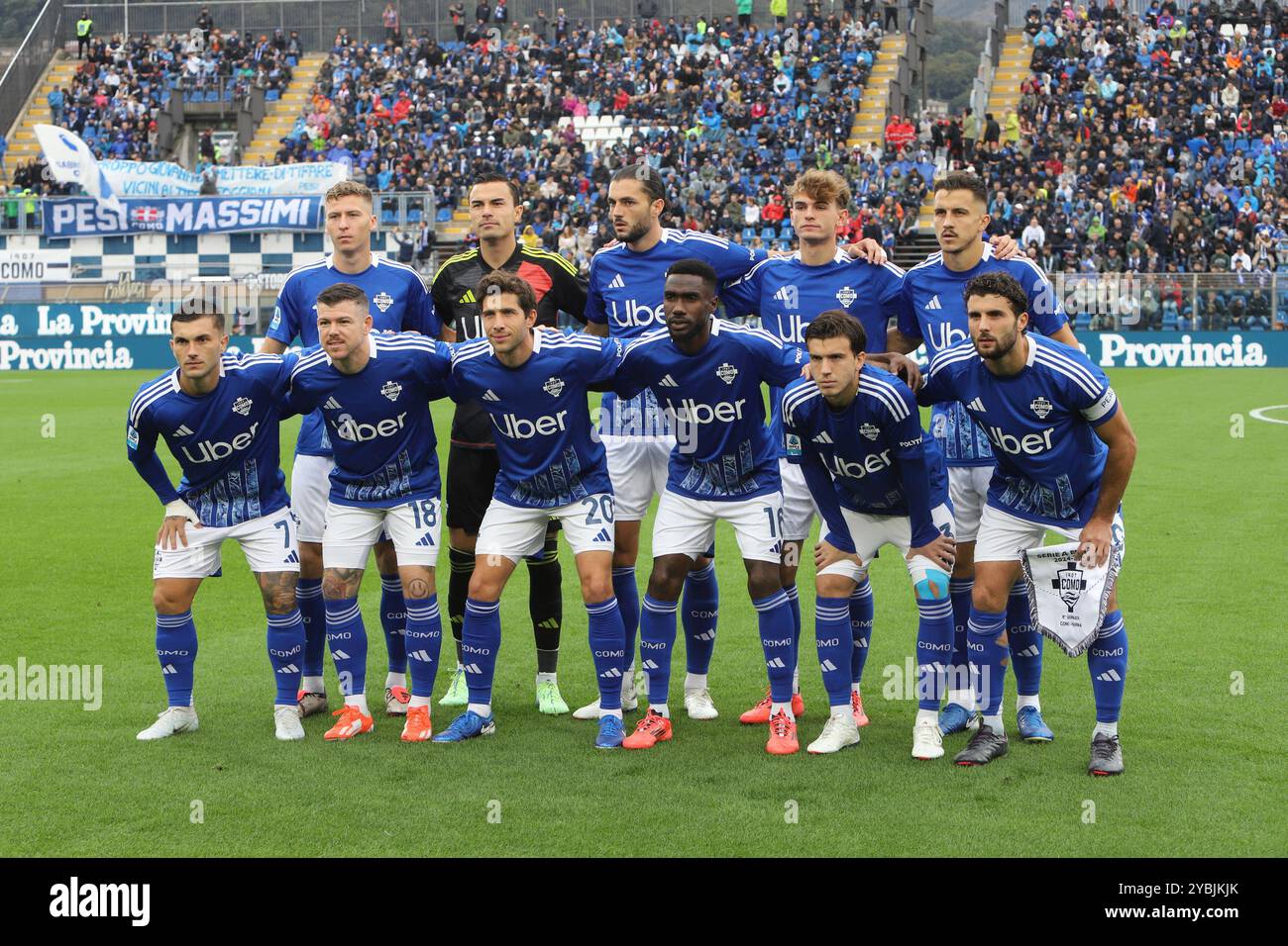 Como, Italien. Oktober 2024. Comos Como-Team während des Fußballspiels ...
