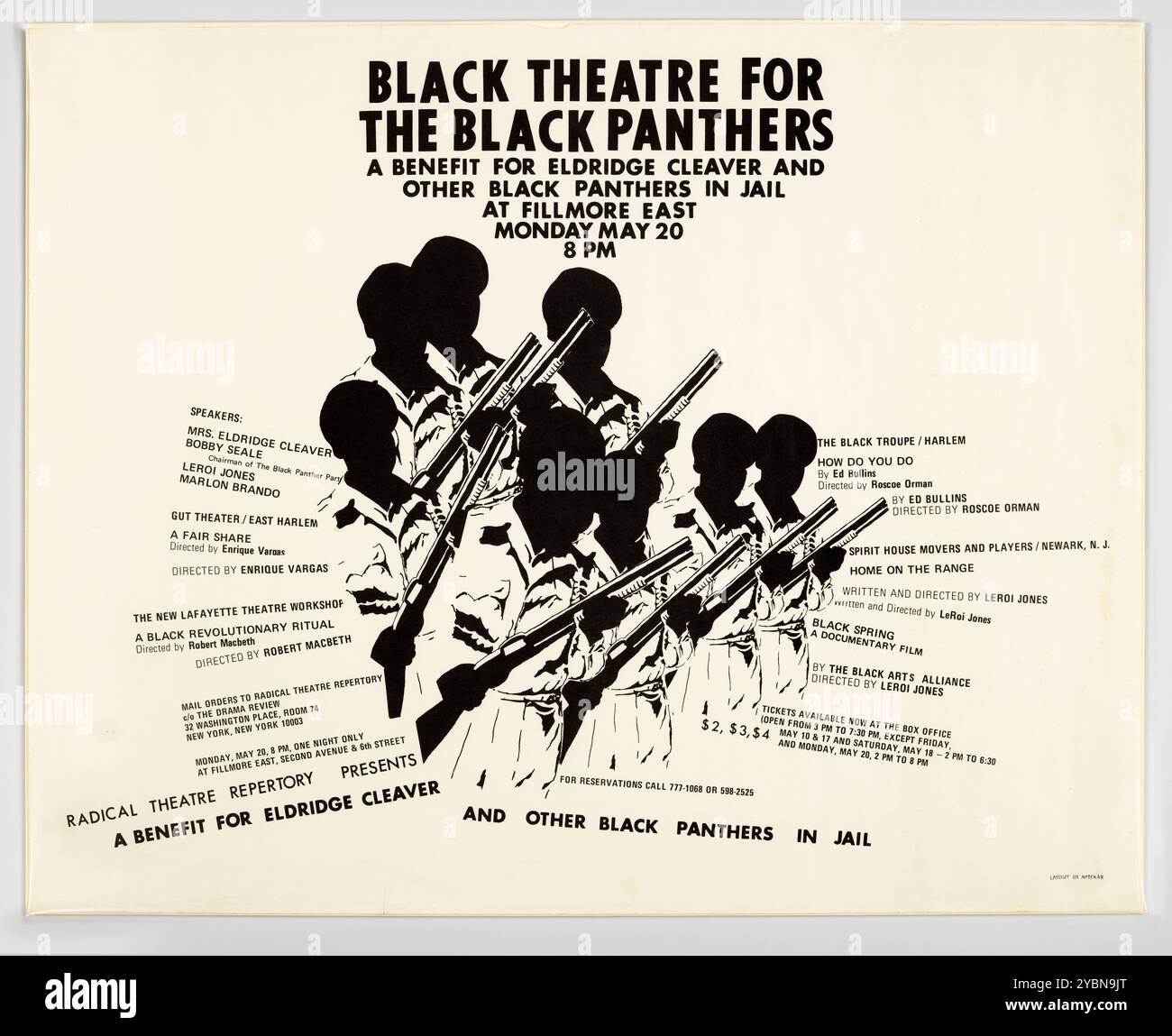 Ein Poster, das eine Benefizperformance des Radical Theatre Repertory ...