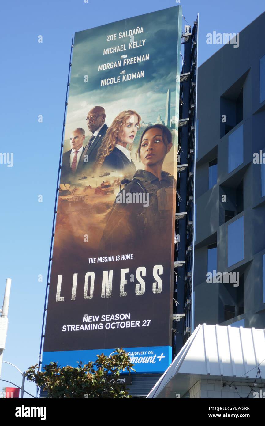 Los Angeles, Kalifornien, USA 19. Oktober 2024 Lioness Reklametafel mit ...