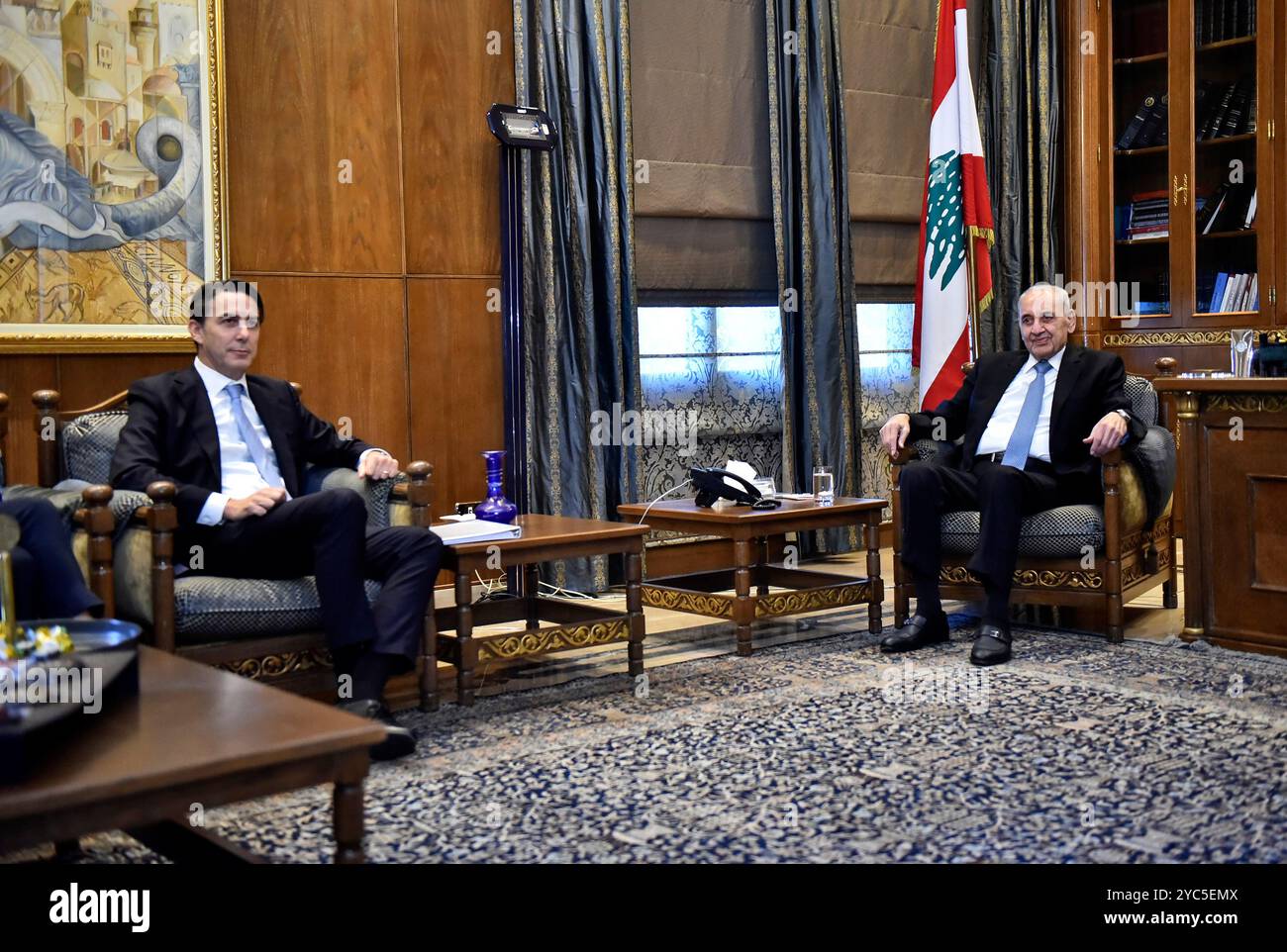 Beirut, Libanon. Oktober 2024. Der libanesische Parlamentssprecher ...