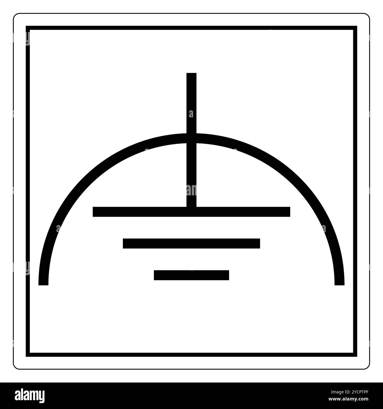 Einfaches Symbol für die elektrische Erdung zur Einhaltung der ...