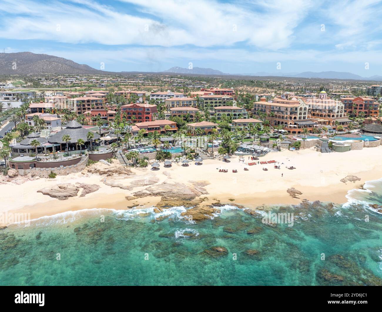 Blick aus der Vogelperspektive auf den Strand in Cabo San Jose, Baja ...