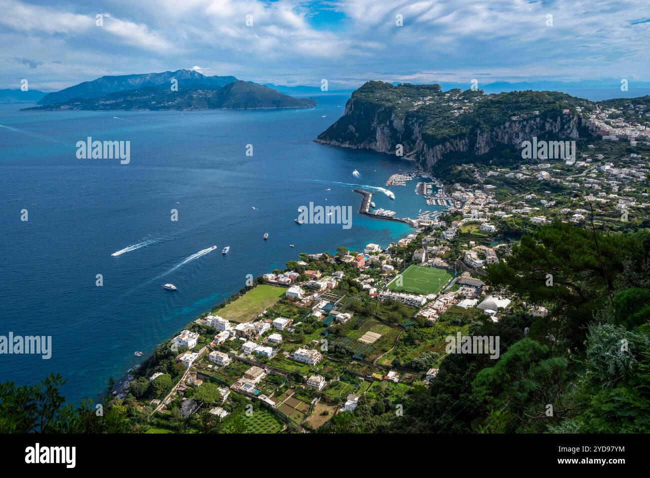 Blick auf Marina Grande vom Anacapri Panorama Aussichtspunkt, Anacapri ...