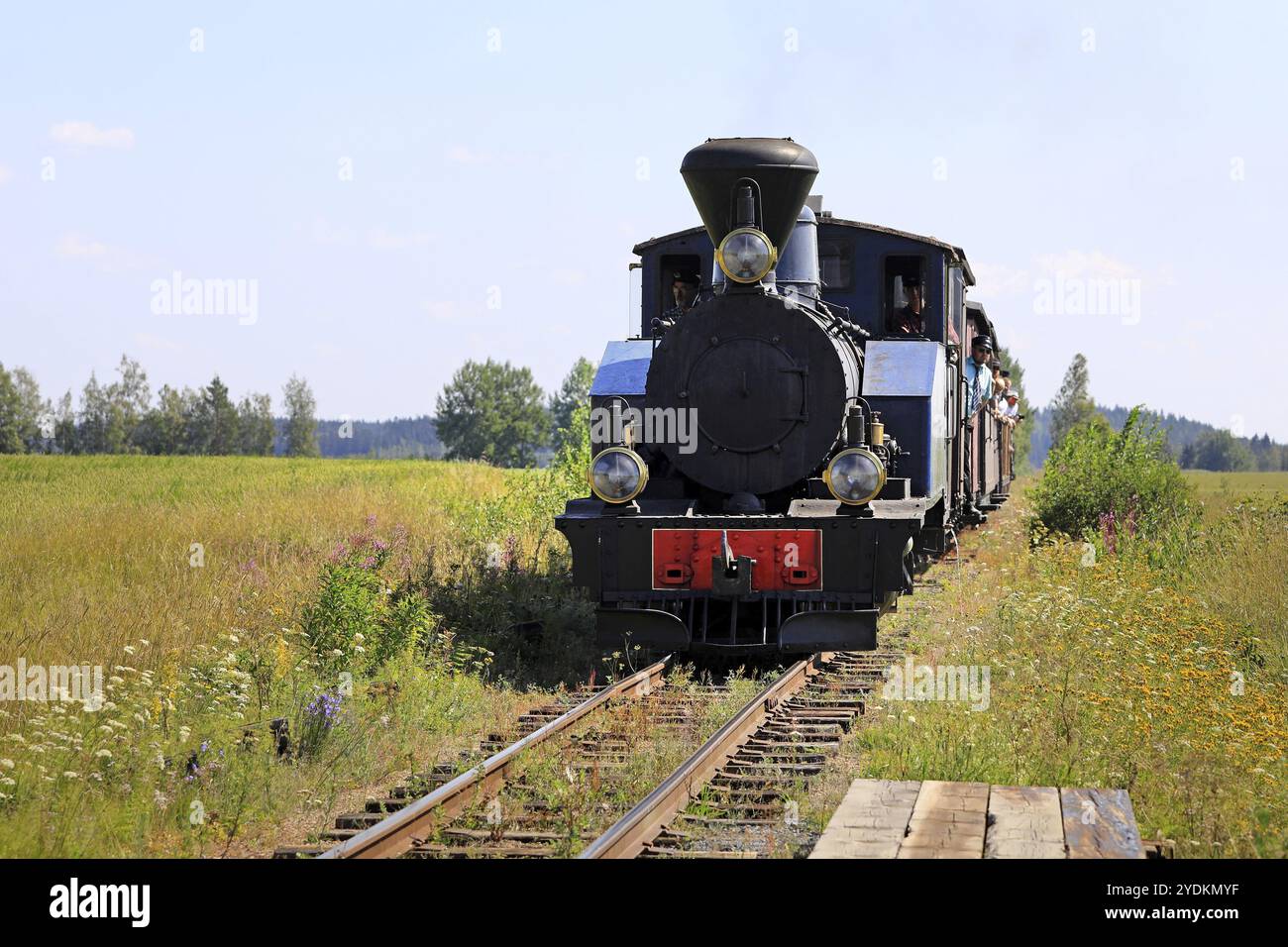 Finnland stellte die Dampflokomotive Nr. 5 Sohvi auf der Museumsbahn ...