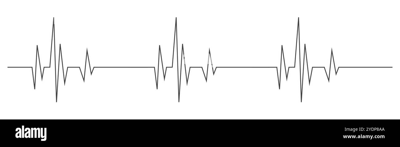 Herzschlag Kardio-Rhythmus-Linie. EKG-EKG-Elektrokardiogramm ...