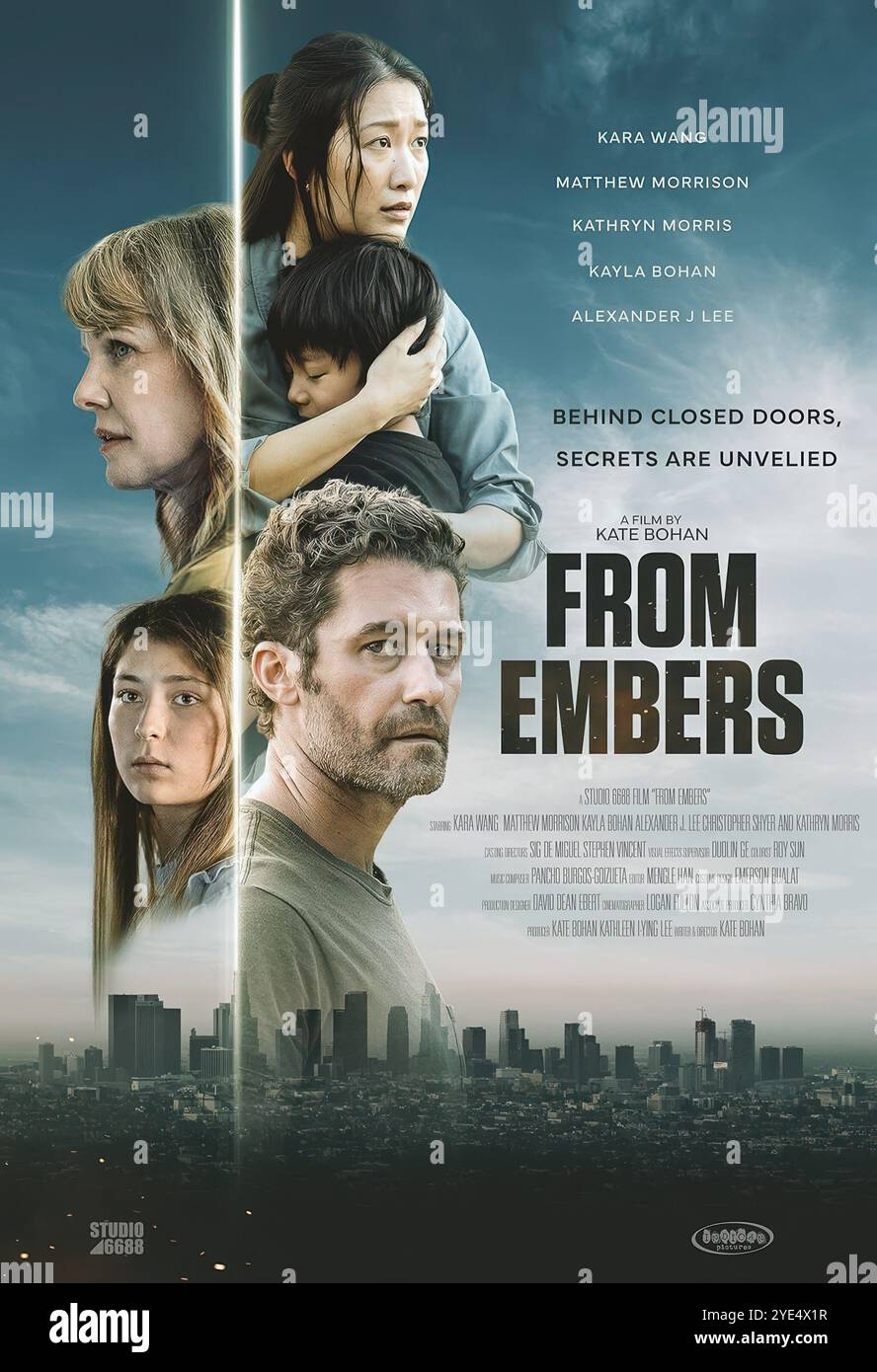 VON EMBERS, US-Poster, von oben: Kara Wang, Kathryn Morris (links), Alexander J. Lee, Kayla ...