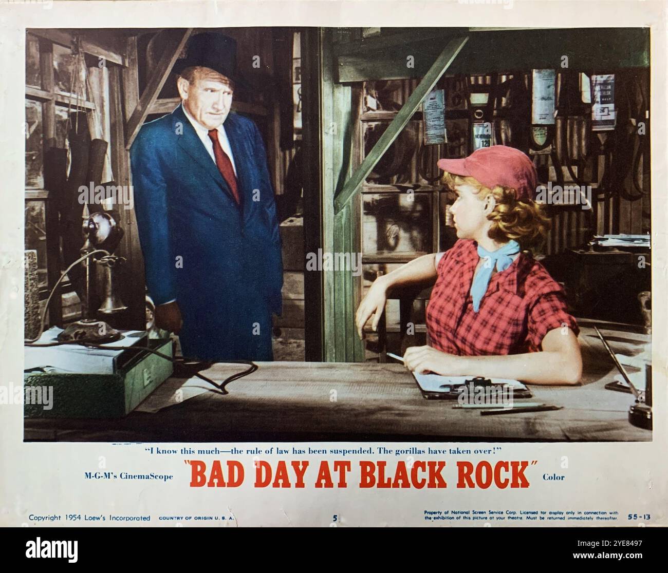 SPENCER TRACY und ANNE FRANCIS in BAD DAY AT BLACK ROCK 1955 Regisseur ...