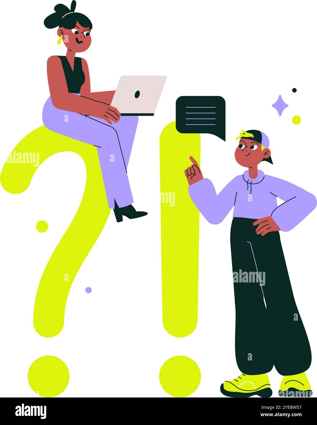 Männliche Und Weibliche Zeichen Mit Ausrufezeichen Und Fragezeichen In ...